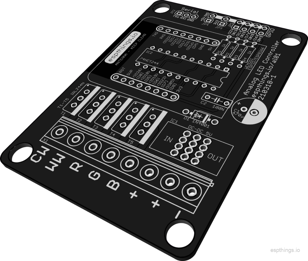 5 channel Analog LED controller - ET-AL01 - ingeniousmakers.com
